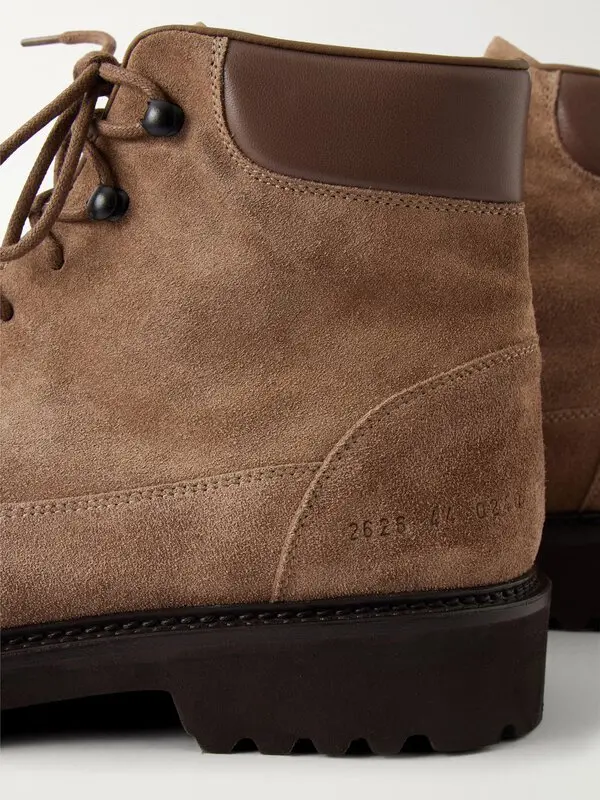 COMMON PROJECTS Leather-trimmed Suede Hiking Boots