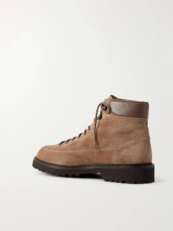 COMMON PROJECTS Leather-trimmed Suede Hiking Boots