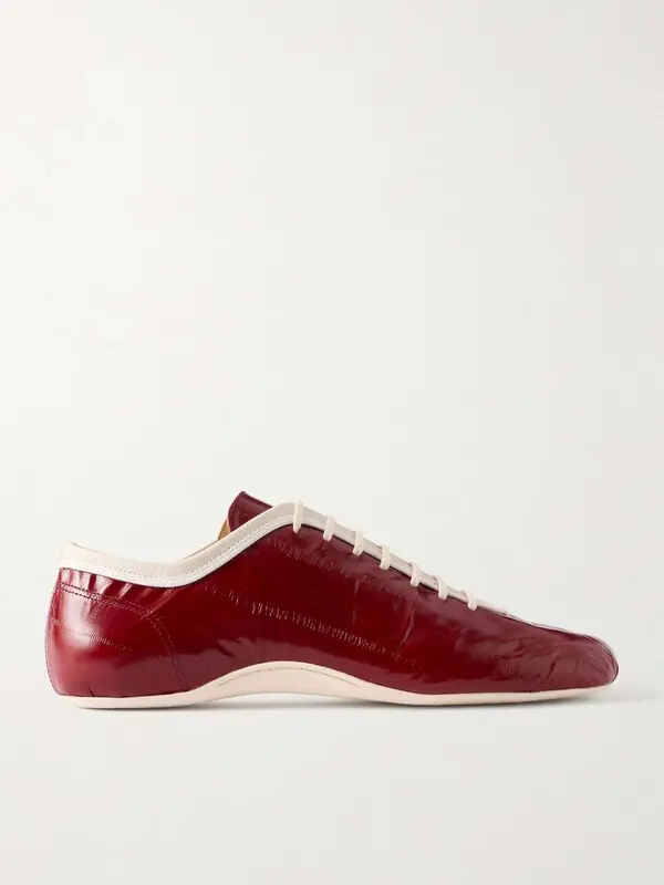 Dries Van Noten Glossed Leather Sneakers