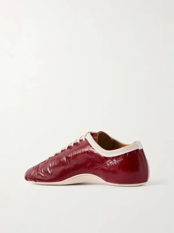 Dries Van Noten Glossed Leather Sneakers