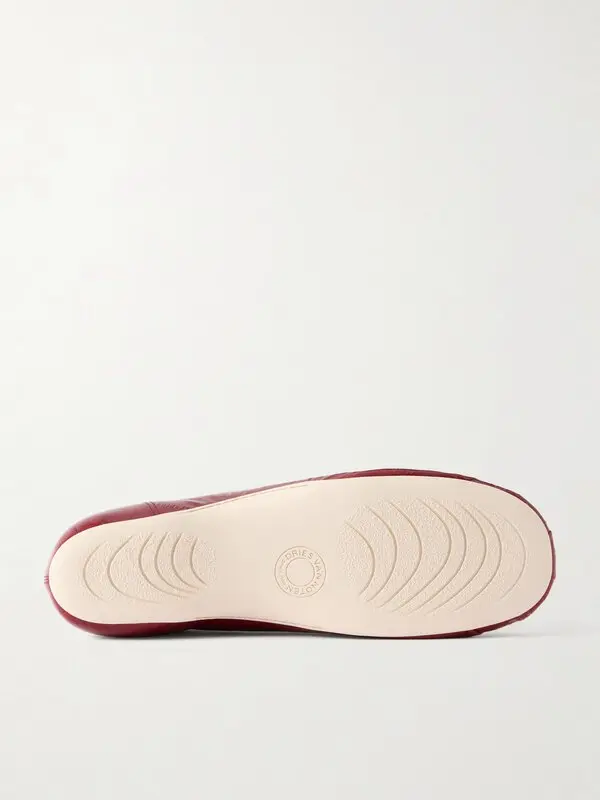 Dries Van Noten Glossed Leather Sneakers - Red