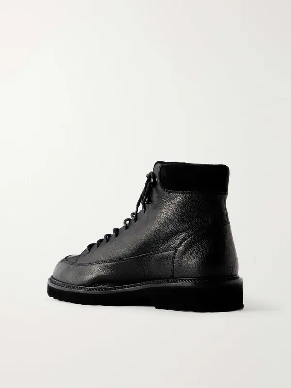 COMMON PROJECTS Hiker Suede-trimmed Full-grain Leather Hiking Boots