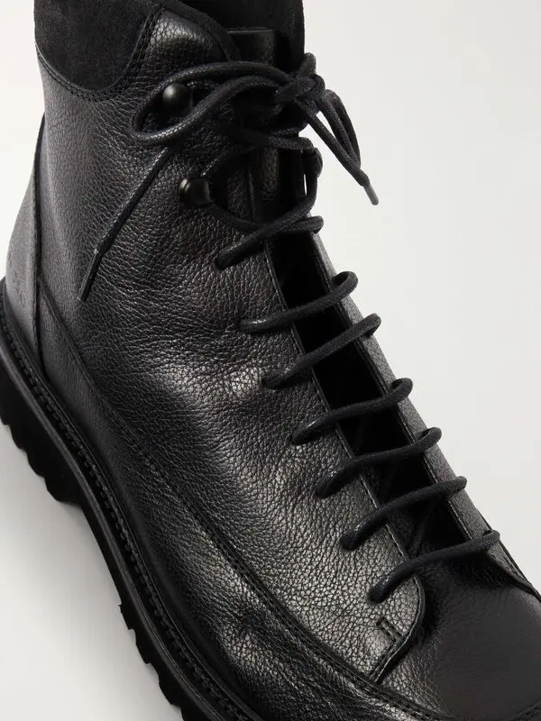 COMMON PROJECTS Hiker Suede-trimmed Full-grain Leather Hiking Boots