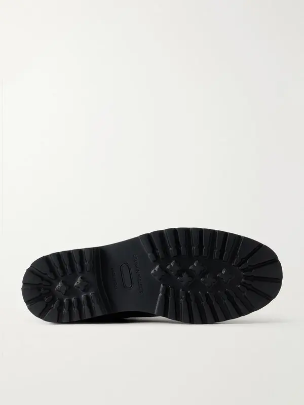 COMMON PROJECTS Hiker Suede-trimmed Full-grain Leather Hiking Boots - Black