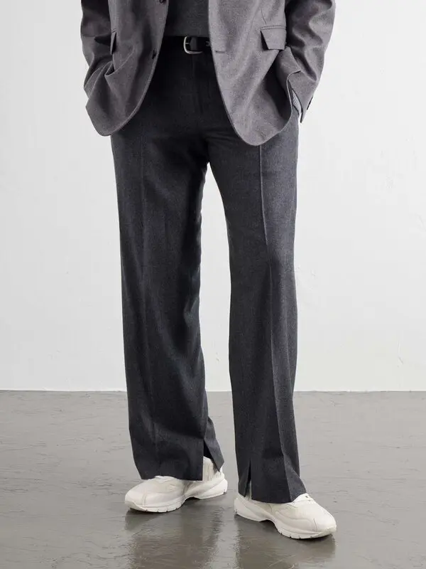 Celine Runner Triomphe-appliquéd Suede-trimmed Leather Sneakers