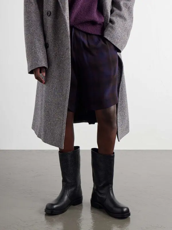 Dries Van Noten Grained Leather Boots
