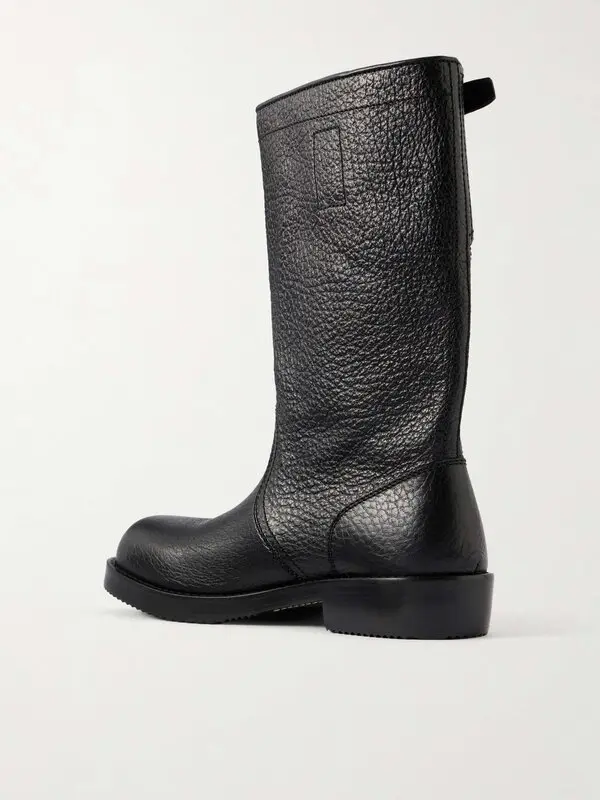 Dries Van Noten Grained Leather Boots