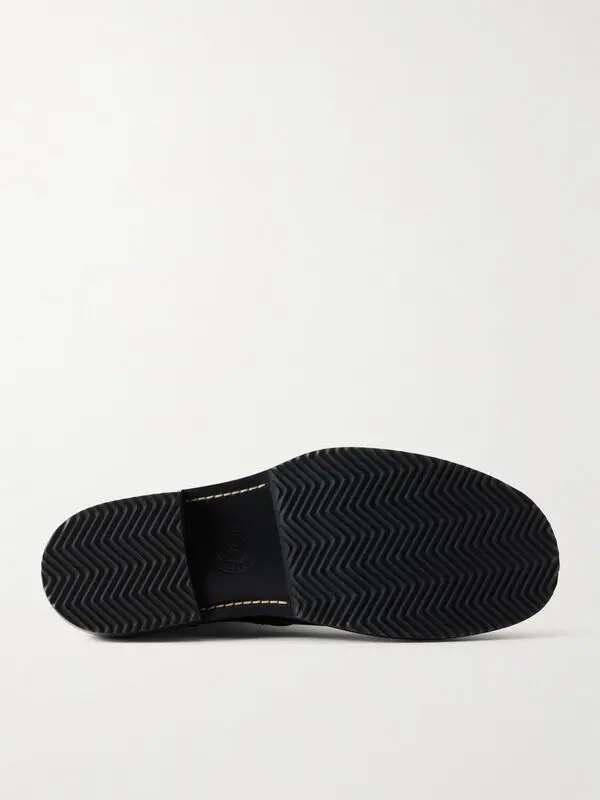 Dries Van Noten Grained Leather Mid Calf Boots