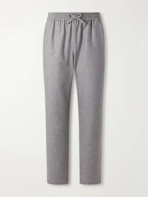 De Bonne Facture Tapered Virgin Wool Drawstring Trousers