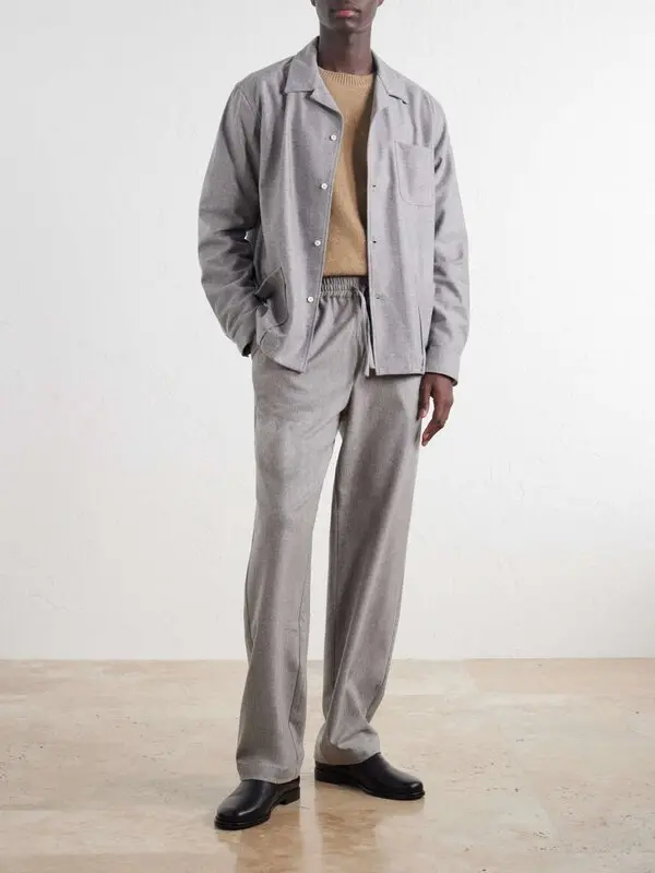 De Bonne Facture Tapered Virgin Wool Drawstring Trousers
