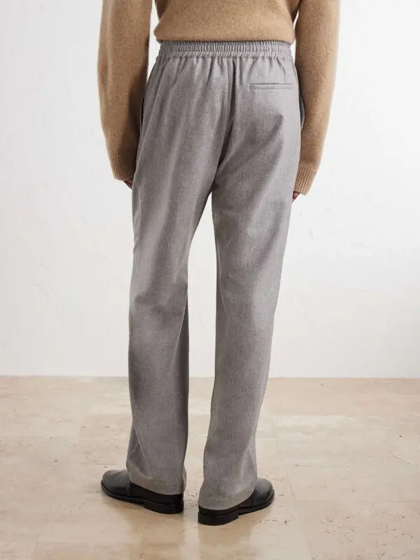 De Bonne Facture Tapered Virgin Wool Drawstring Trousers