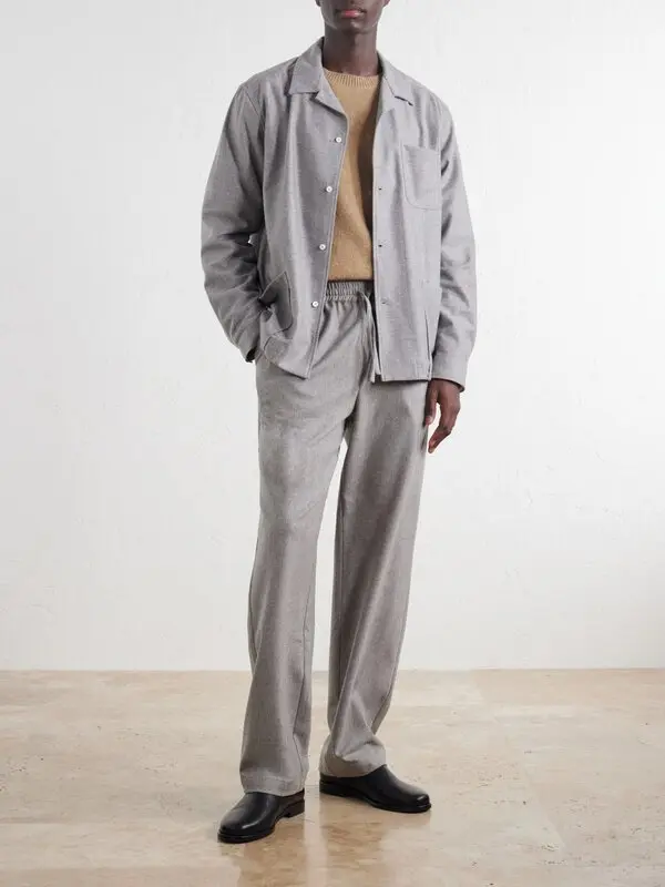 De Bonne Facture Tapered Virgin Wool Drawstring Trousers