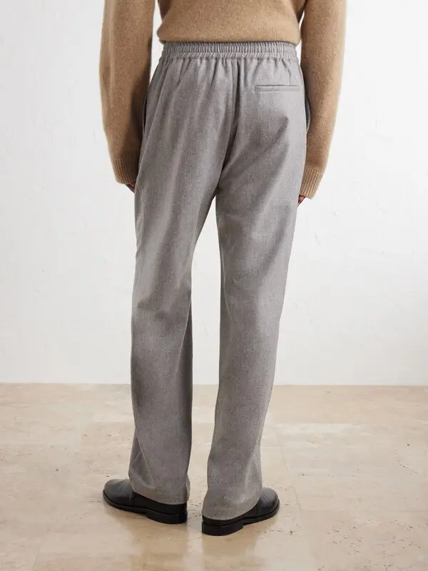 De Bonne Facture Tapered Virgin Wool Drawstring Trousers