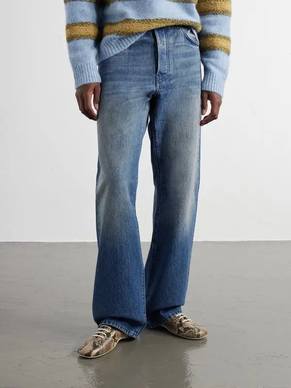 Dries Van Noten Snake-effect Leather Sneakers