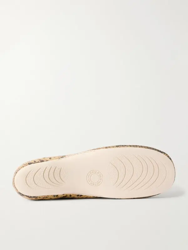 Dries Van Noten Snake-effect Leather Sneakers