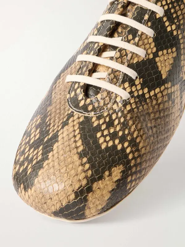 Dries Van Noten Snake-effect Leather Sneakers