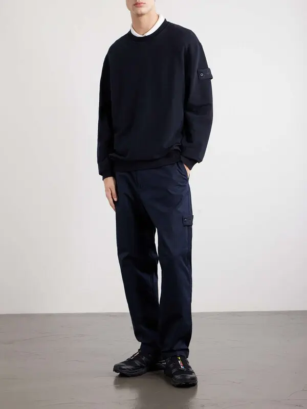 Stone Island Ghost Logo-appliquéd Stretch Cotton-jersey Sweatshirt