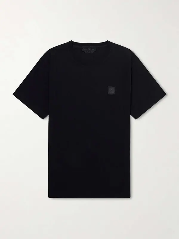 Stone Island Ghost Logo-appliquéd Cotton-jersey T-shirt - Black