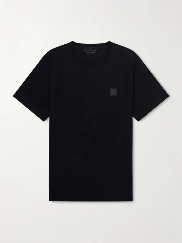 Stone Island Ghost Logo-appliquéd Cotton-jersey T-shirt - Black