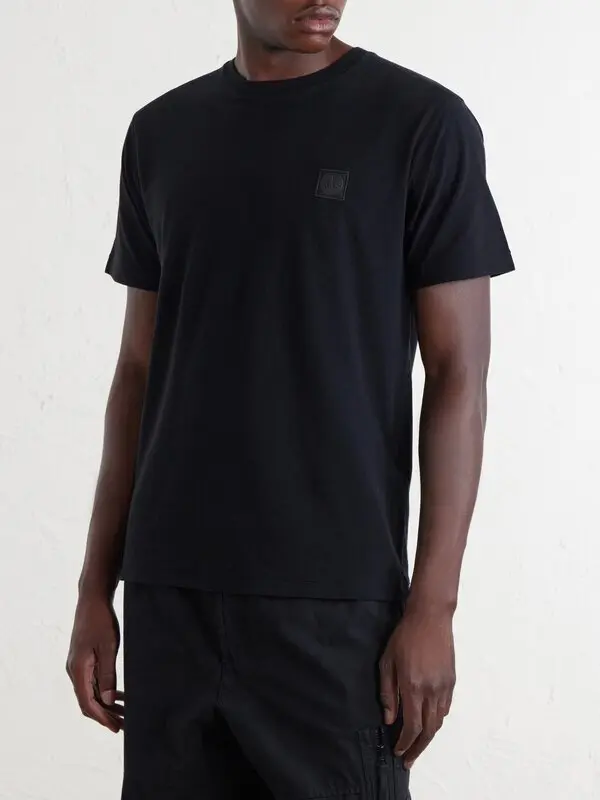 Stone Island Ghost Logo-appliquéd Cotton-jersey T-shirt - Black