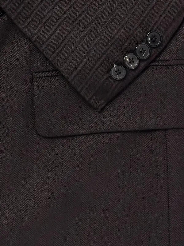 Dries Van Noten Double-breasted Herringbone Wool Blazer - Brown