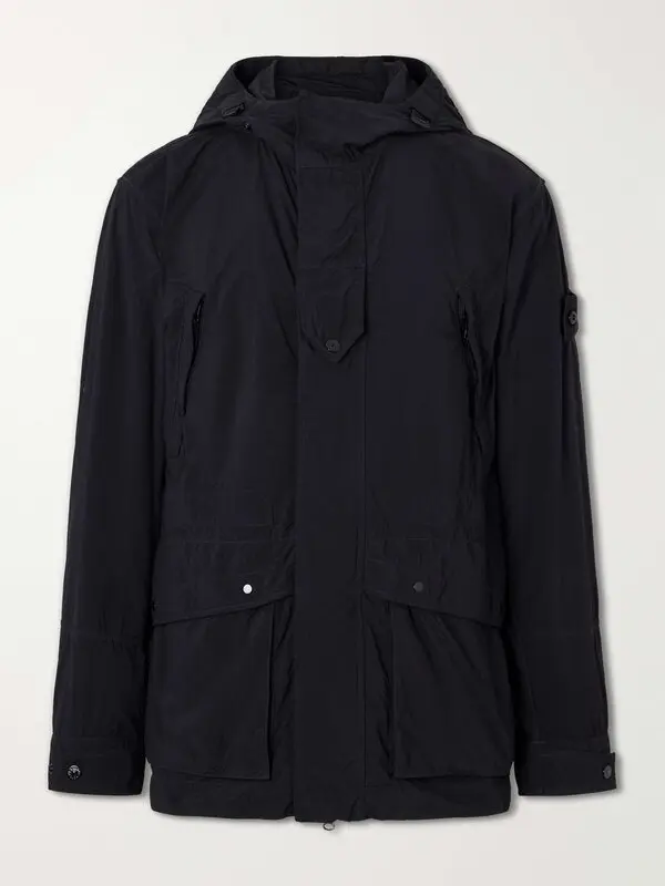 Stone Island Ghost Logo-appliquéd Garment-dyed Shell Hooded Parka