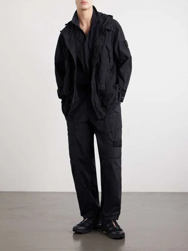 Stone Island Ghost Logo-appliquéd Garment-dyed Shell Hooded Parka