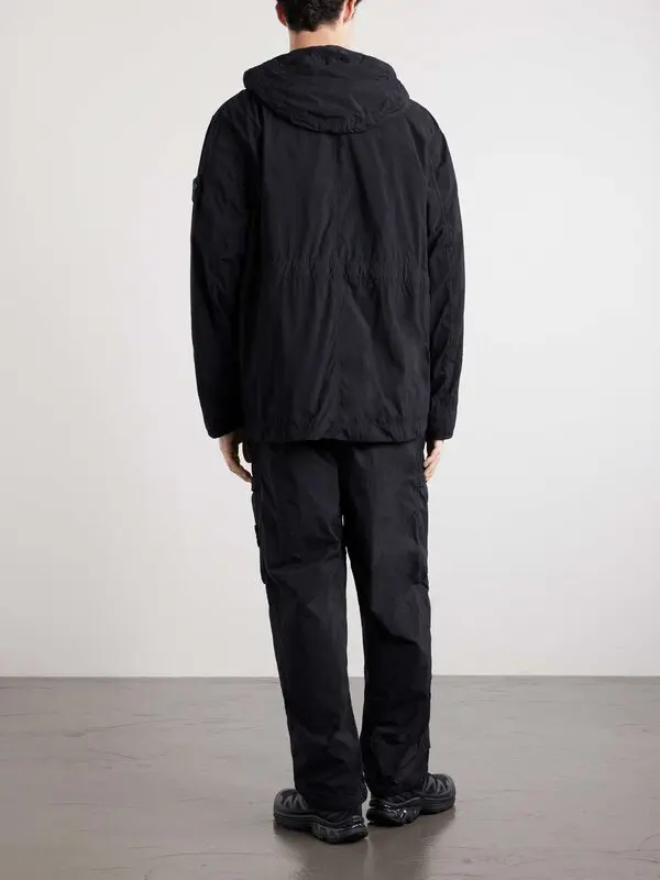 Stone Island Ghost Logo-appliquéd Garment-dyed Shell Hooded Parka