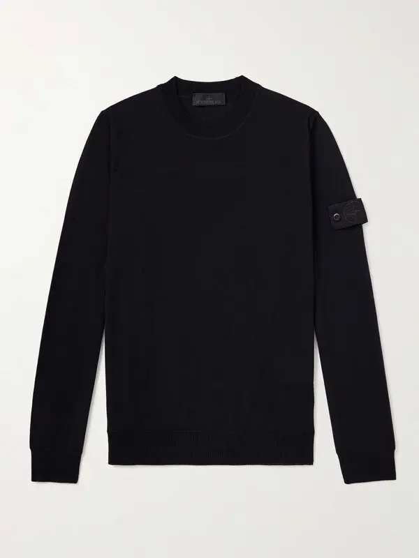 Stone Island Ghost Logo-appliquéd Virgin Wool Sweater