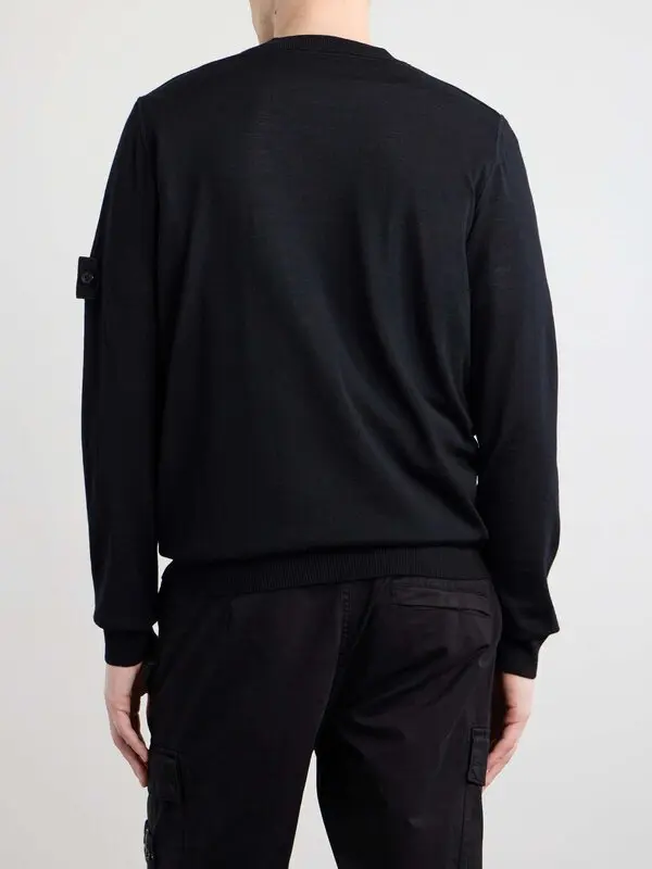 Stone Island Ghost Logo-appliquéd Virgin Wool Sweater