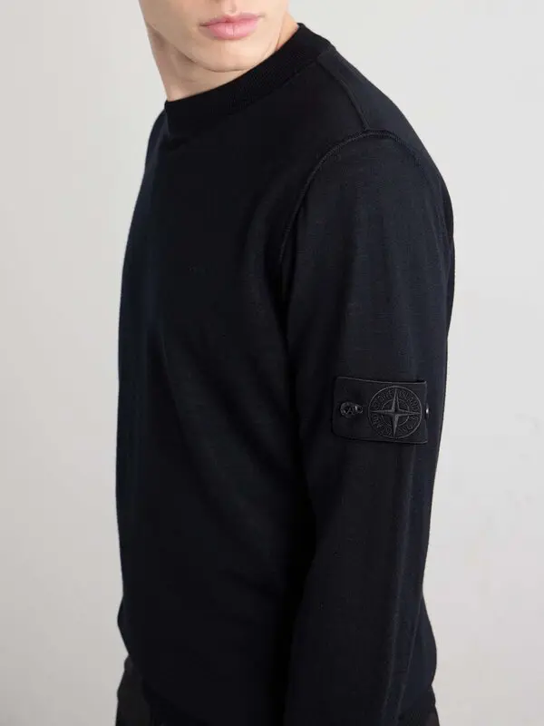 Stone Island Ghost Logo-appliquéd Virgin Wool Sweater