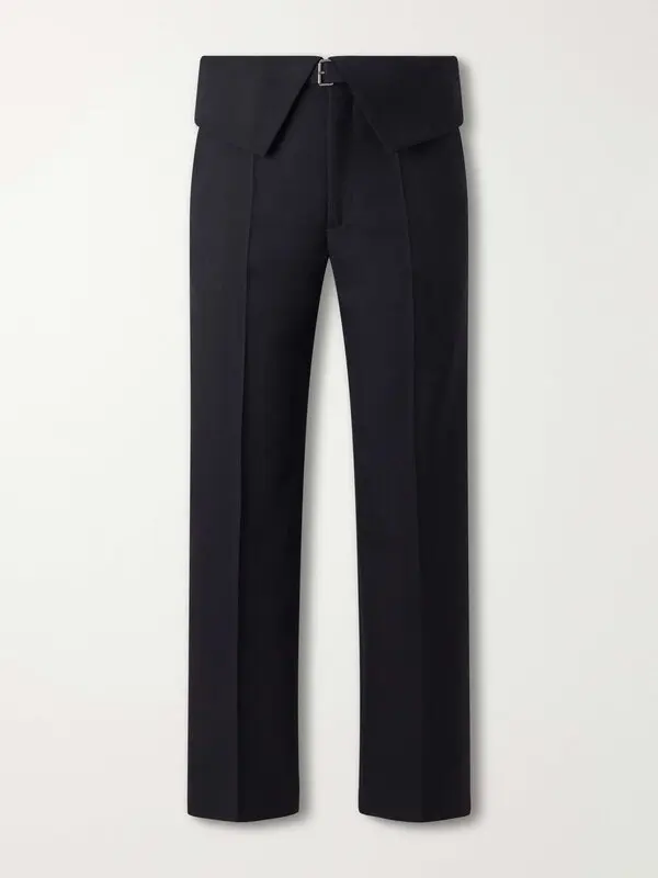 Dries Van Noten Flared Belted Wool-twill Trousers