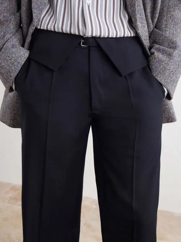 Dries Van Noten Flared Belted Wool-twill Trousers