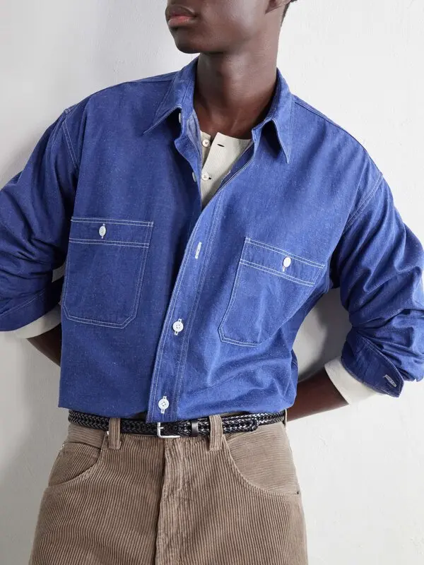 KAPTAIN SUNSHINE Work Suvin Cotton And Hemp-blend Shirt