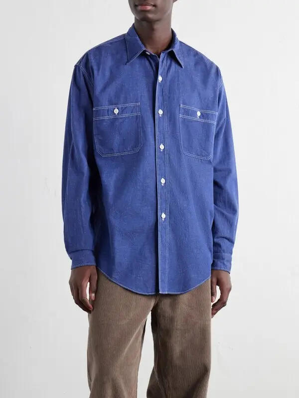 KAPTAIN SUNSHINE Work Suvin Cotton And Hemp-blend Shirt