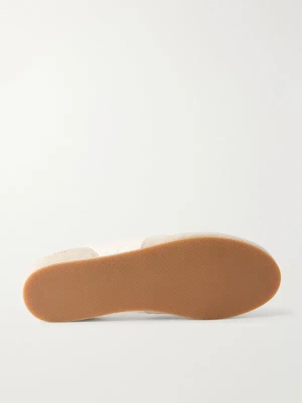 COMMON PROJECTS Minimal Runner Suede-trimmed Leather Sneakers - White