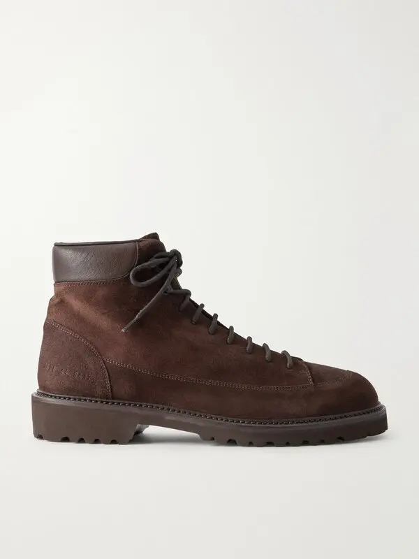 COMMON PROJECTS Leather-trimmed Suede Hiking Boots - Brown