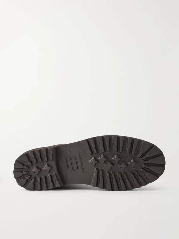 COMMON PROJECTS Leather-trimmed Suede Hiking Boots