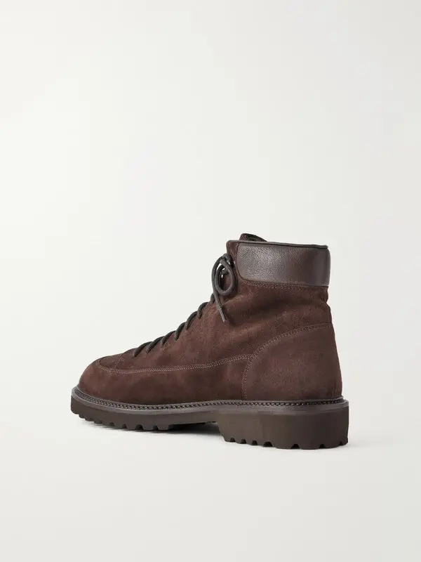 COMMON PROJECTS Leather-trimmed Suede Hiking Boots