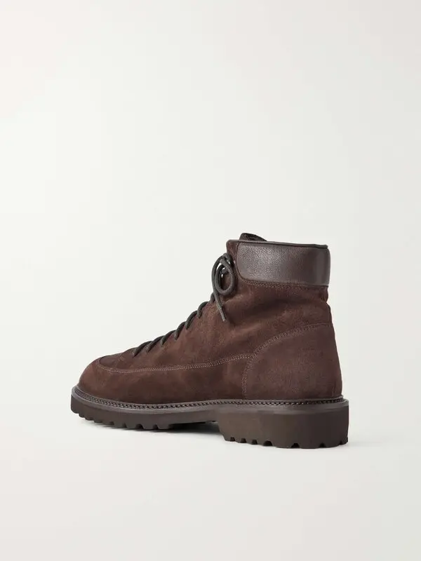 COMMON PROJECTS Leather-trimmed Suede Hiking Boots