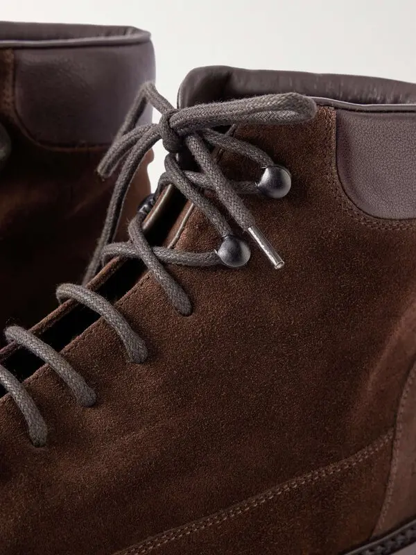 COMMON PROJECTS Leather-trimmed Suede Hiking Boots