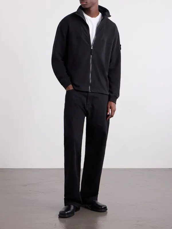 Stone Island Ghost Cotton-blend Fleece Zip-up Sweater