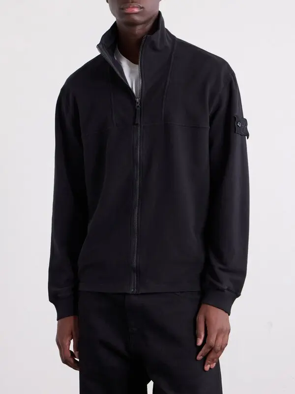 Stone Island Ghost Cotton-blend Fleece Zip-up Sweater
