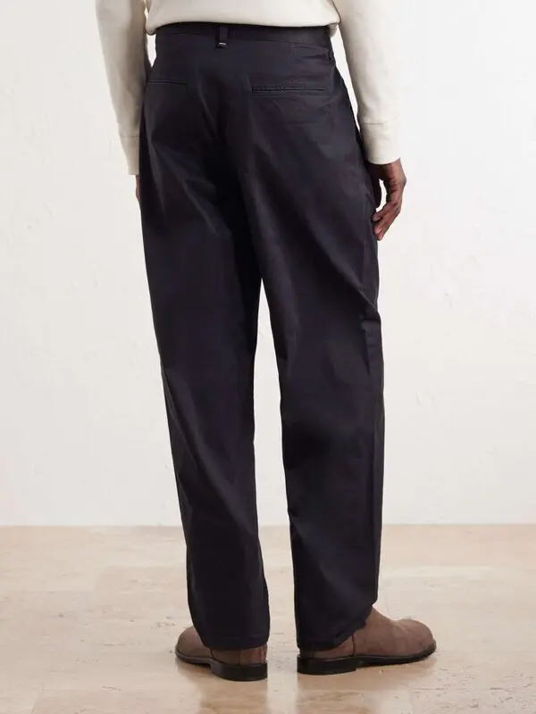 Rag & Bone Wide-leg Pleated Stretch Cotton-twill Trousers