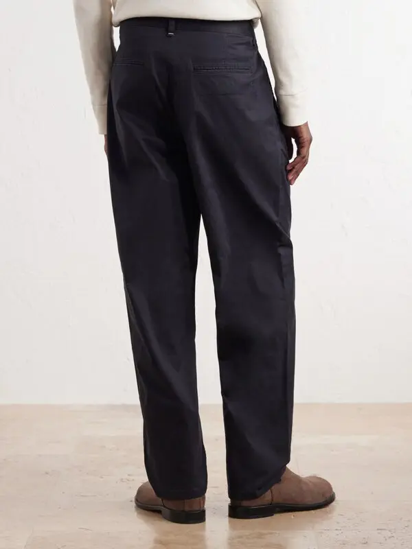 Rag & Bone Wide-leg Pleated Stretch Cotton-twill Trousers