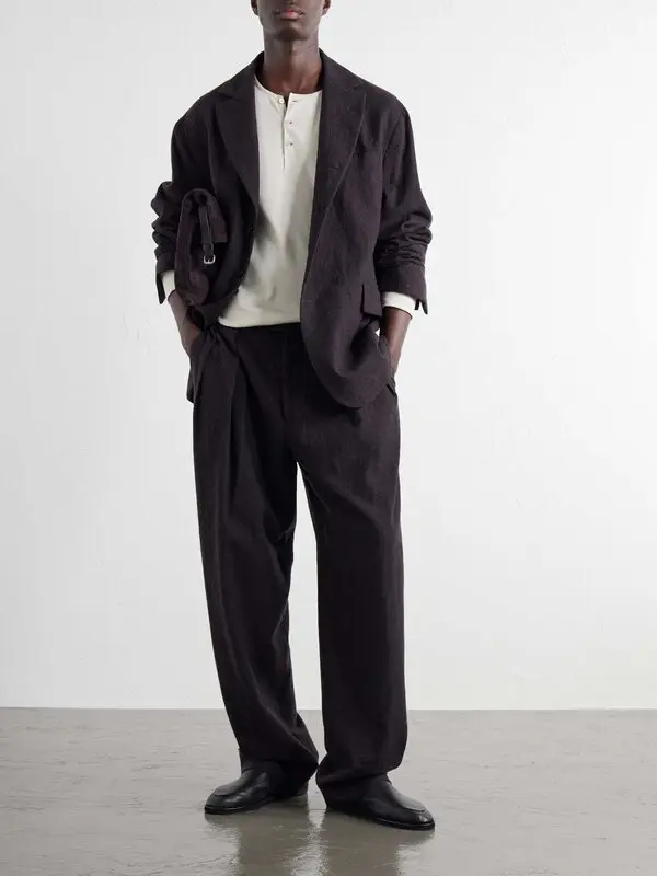 KAPTAIN SUNSHINE Straight-leg Pleated Wool Trousers