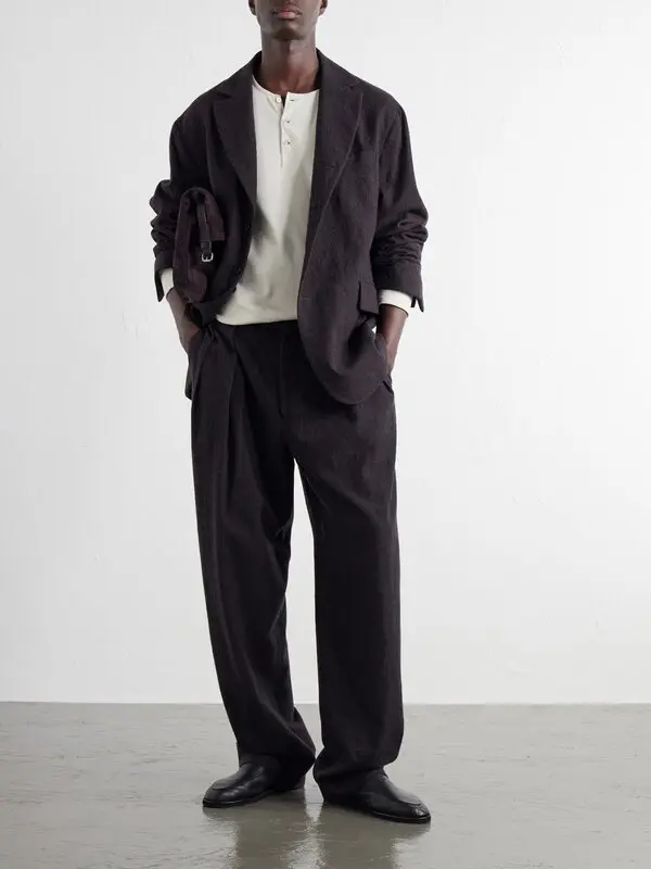KAPTAIN SUNSHINE Straight-leg Pleated Wool Trousers
