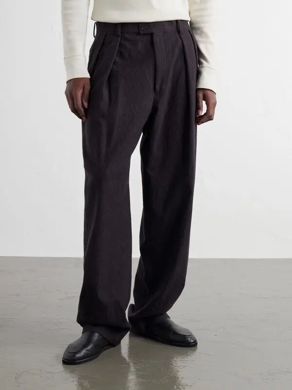 KAPTAIN SUNSHINE Straight-leg Pleated Wool Trousers