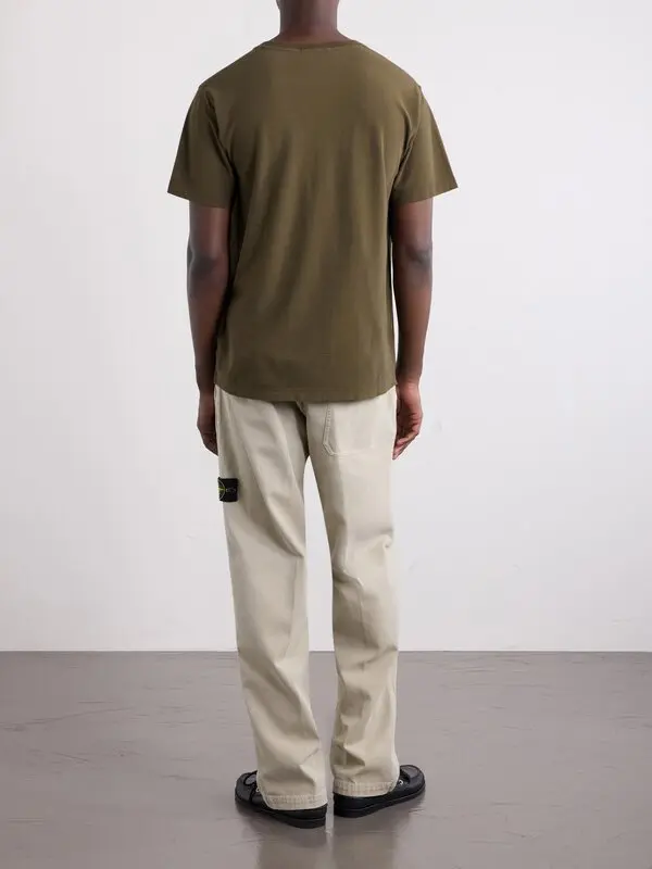 Stone Island Ghost Logo-appliquéd Cotton-jersey T-shirt - Green