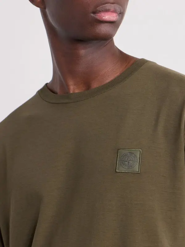 Stone Island Ghost Logo-appliquéd Cotton-jersey T-shirt - Green